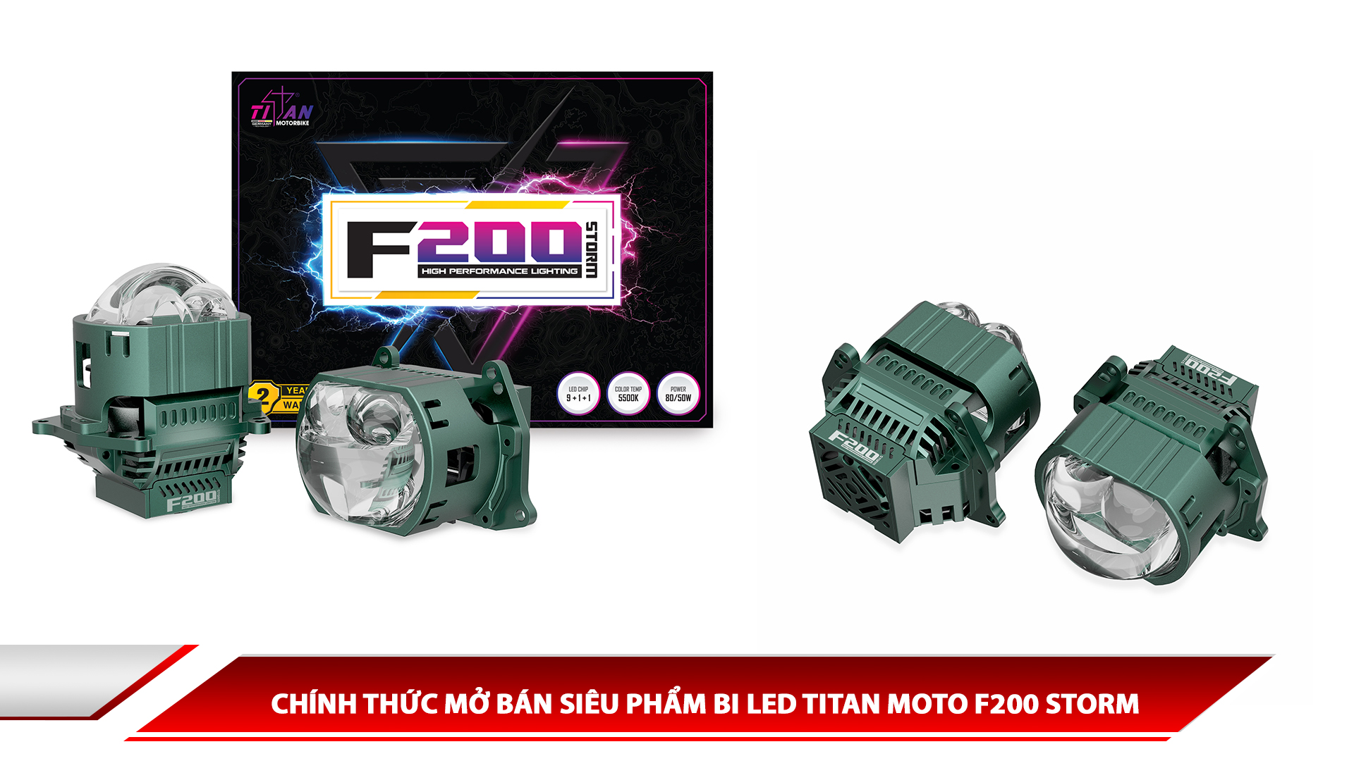Chính thức mở bán siêu phẩm bi LED Titan Moto F200 Storm